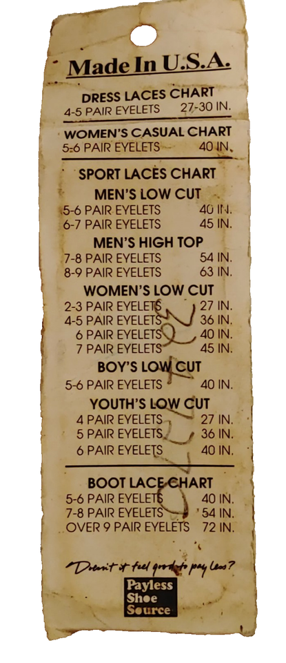 NEW Leather Boot Laces 72" Rawhide Brown Tan Square Payless Shoe Store ...