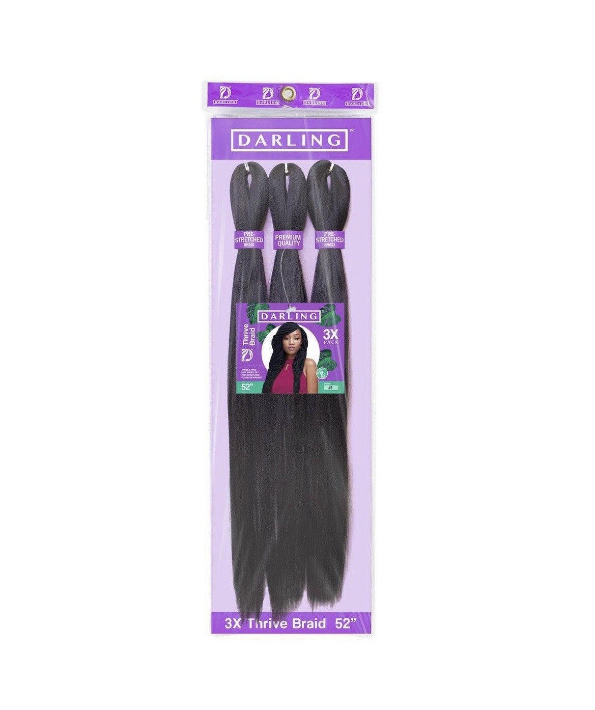Darling Thrive Braid Pre-stretched Braiding Hair Extensions 52 Inch #1 ...