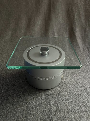 rotating glass silver turntable display cordless 5" square | eBay