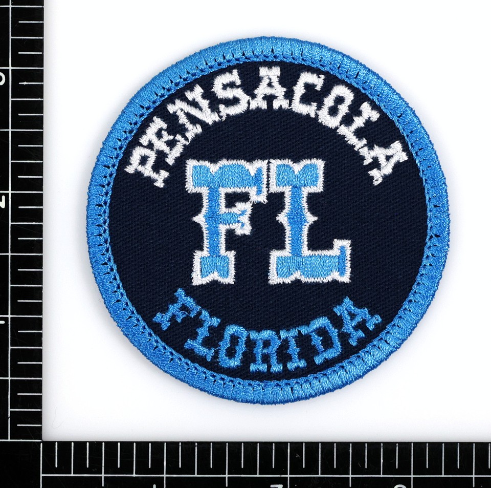 Pensacola Florida Embroidered Patch Black/Aqua Iron-On Sew-On Hat ...