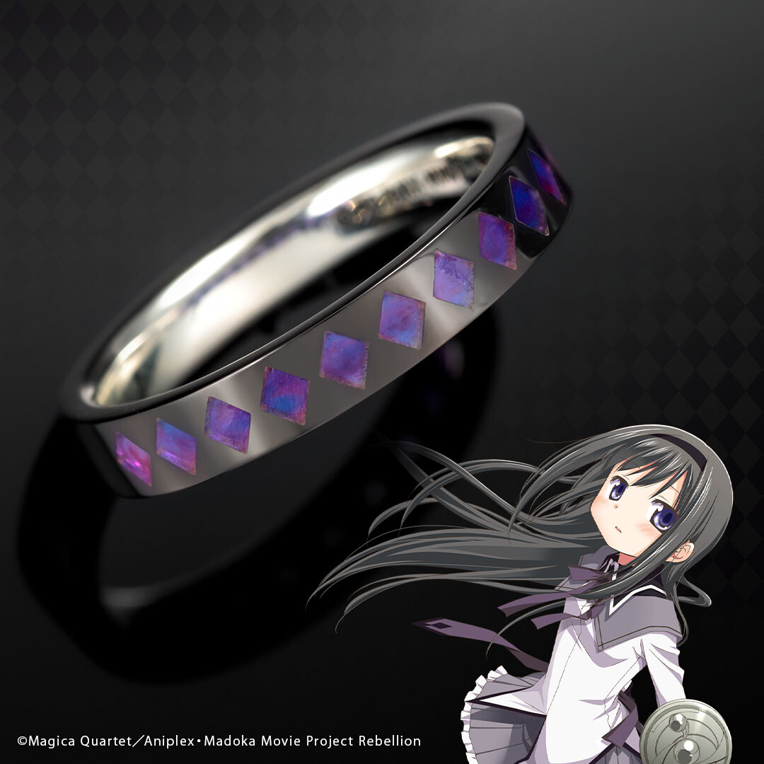 Puella Magi Madoka Magica Homura Akemi Silver Ring Black Coating Japan ...