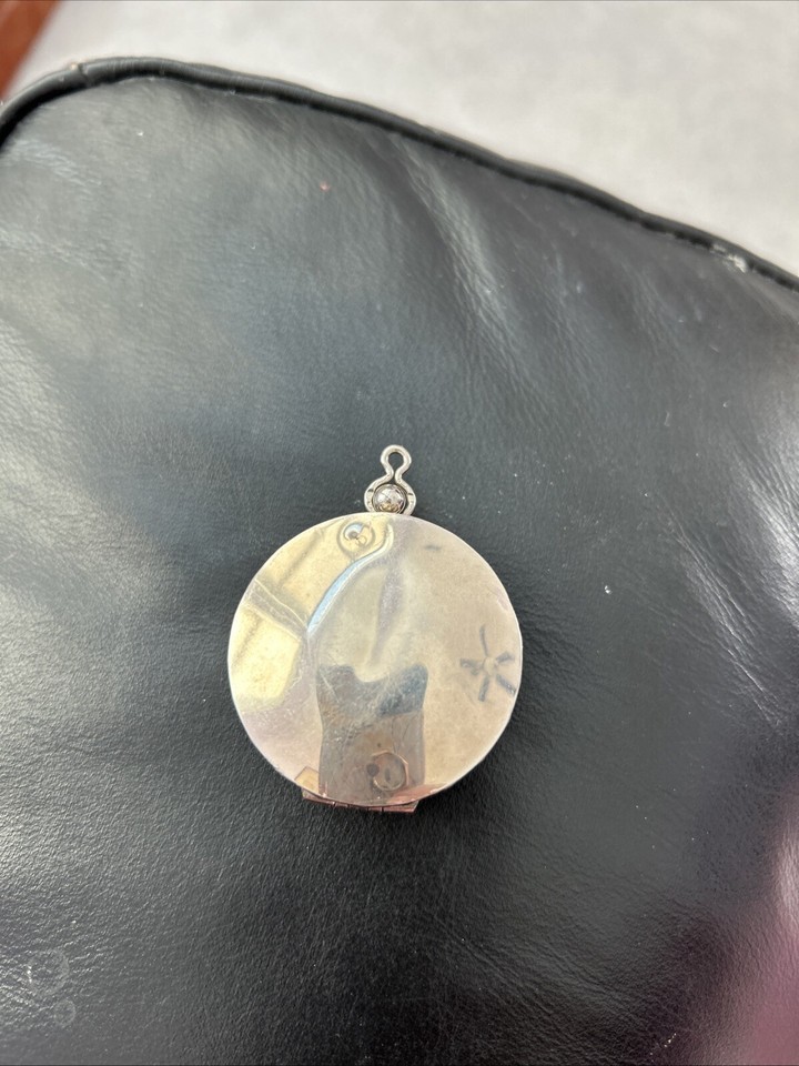 Vintage Makeup Compact Locket Very Cool Silver | eBay