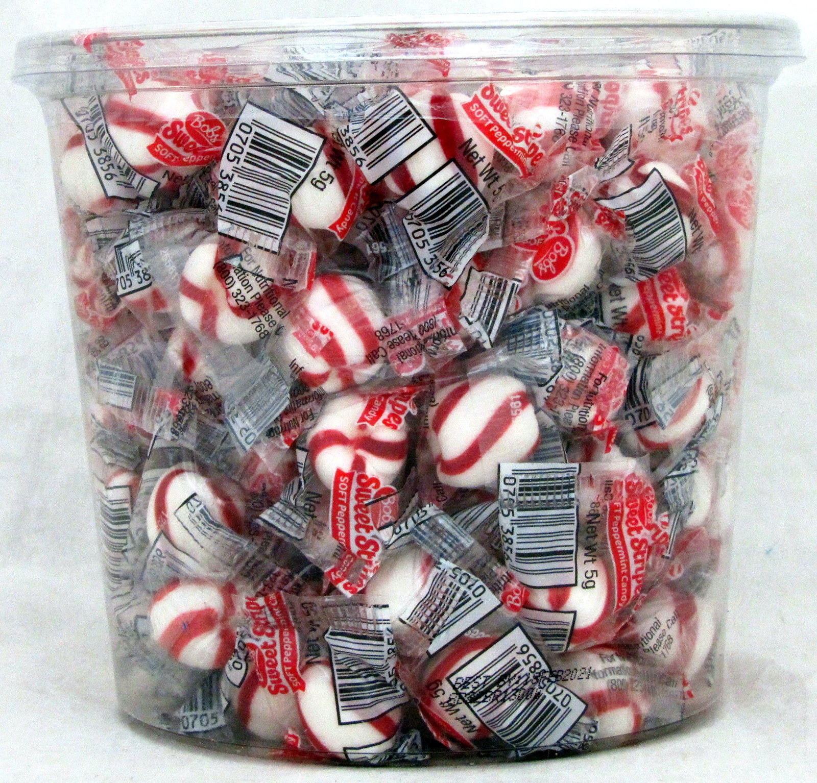 Bob's Soft Sweet Stripes Peppermint Candy 160 Ct Tub Bulk Candies Mints ...