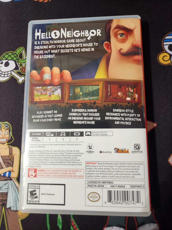 Hello Neighbor Nintendo Switch Game English Cartridge & Case Great ...