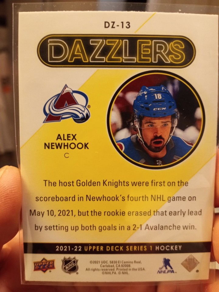 2021-22 UPPER DECK SERIES 1 #DZ-13 ALEX NEWHOOK DAZZLERS BLUE COLORADO ...