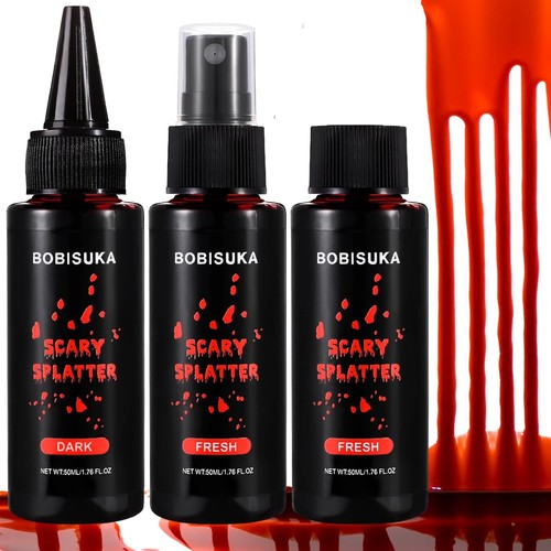 3PCS Halloween Realistic Washable Fake Blood Spray, Fresh Spray + Dark ...