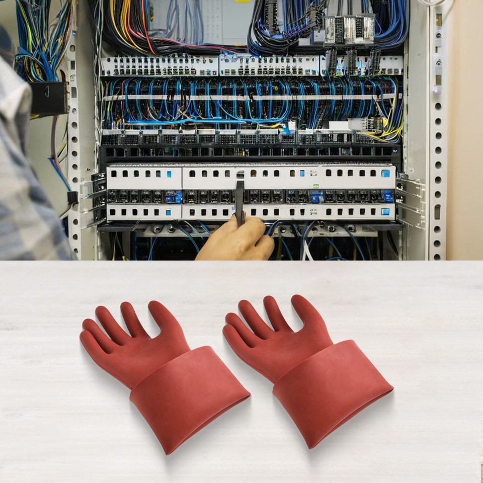 Electrical Hazard Protection with Insulated Rubber Gloves 10KV Safety ...