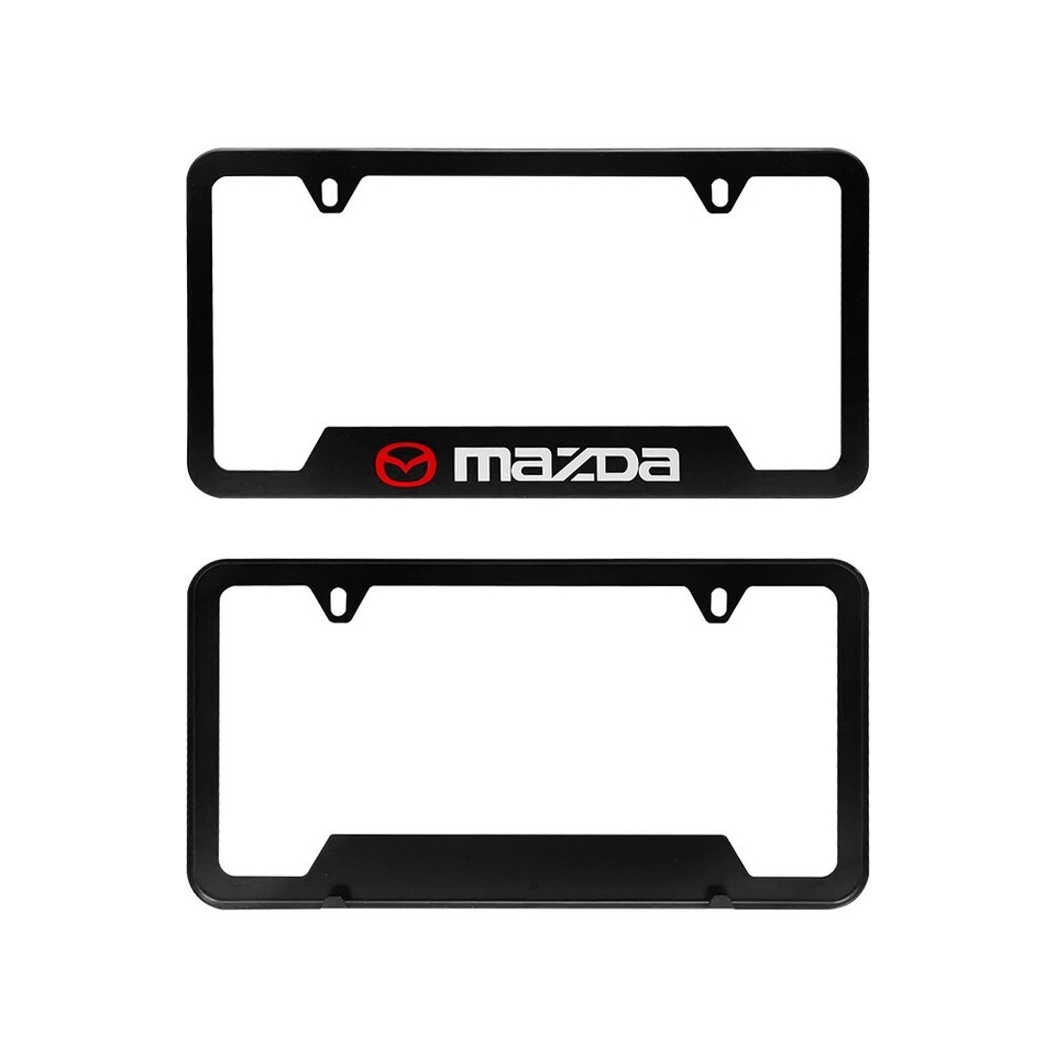 NEW 2Pcs MAZDA Aluminum Black License Plate Frame | eBay