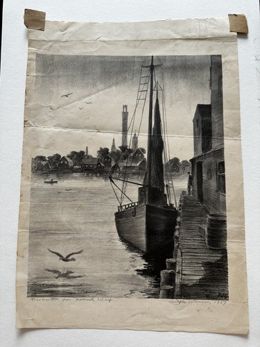 1937 PROVINCETOWN FROM WHARF JOHN W. Gregory Print | eBay