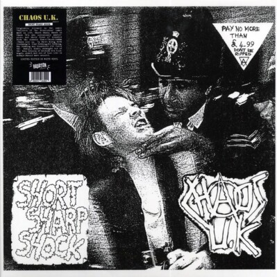 CHAOS UK - SHORT SHARP SHOCK LP VINYL RECORD (WHITE) punk rock uk 82 ...