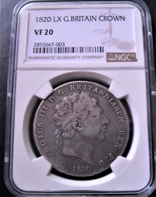 1820 LX Great Britain Crown, NGC VF 20 , nice silver coin # 1386 | eBay
