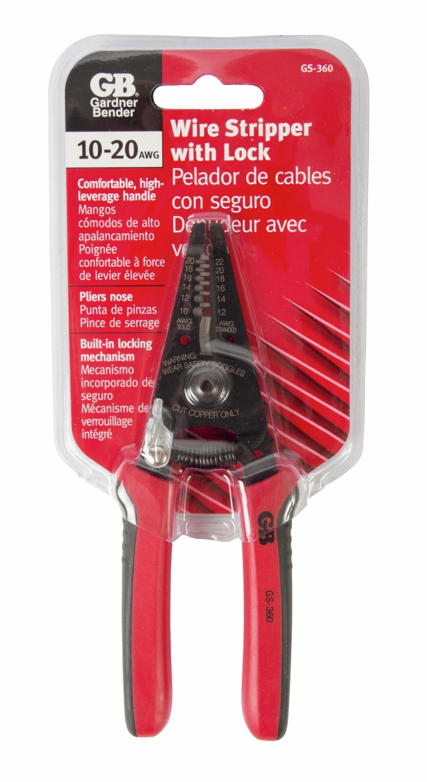 Gardner Bender Gs-360 Wire Stripper With Lock 20 - 10 AWG 6 in OAL for ...