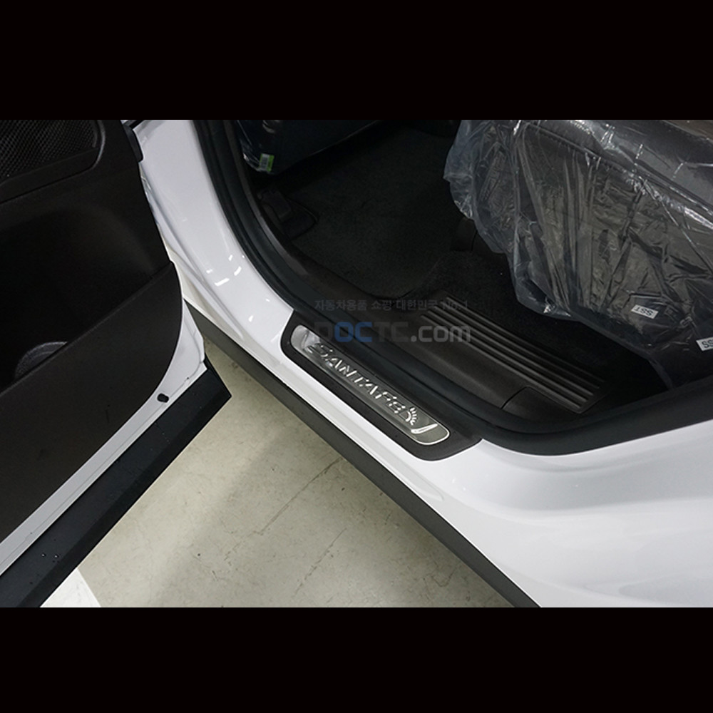 GENUINE Parts Stainless Door Scuff Sill Trim 4pcs For Hyundai Santa FE ...