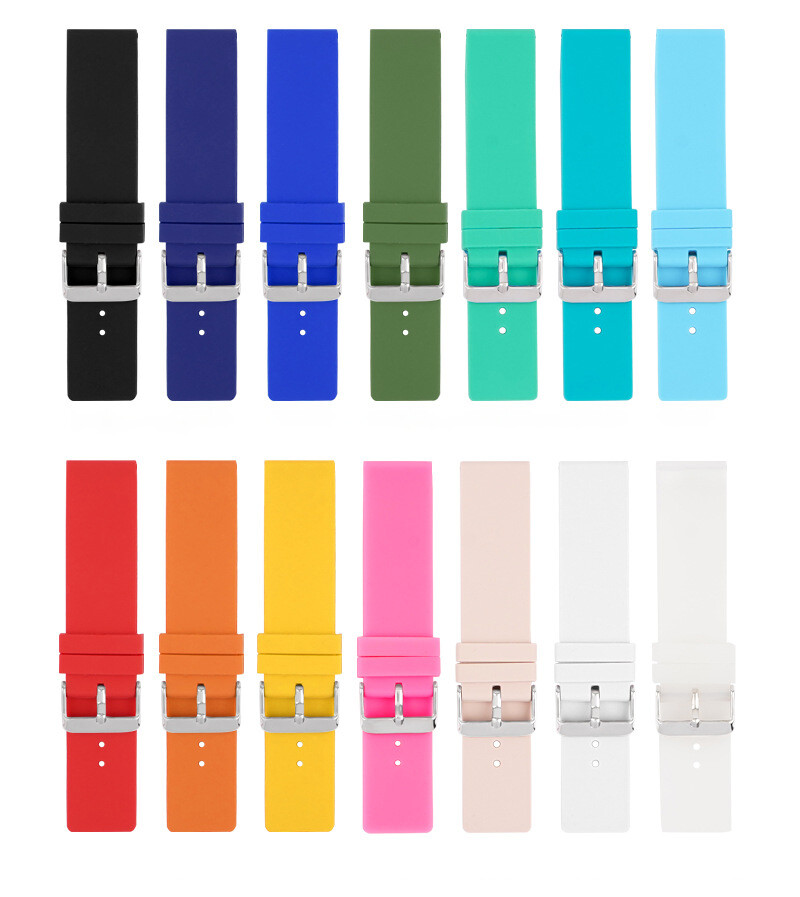 Silicone Bracelet Watch Strap Rubber Replacement Band 12 14 16 18 20 22 ...