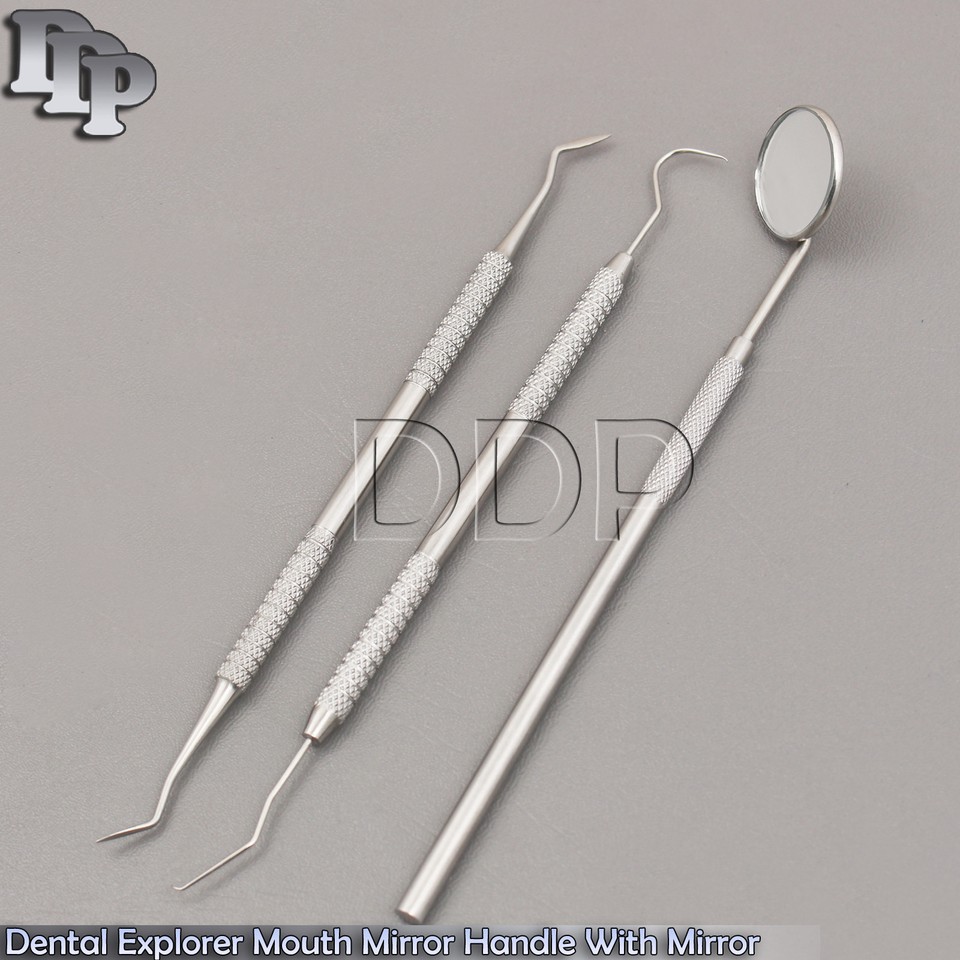 Dental Explorer Mouth Mirror Handle With Mirror Teeth Cleaning ...