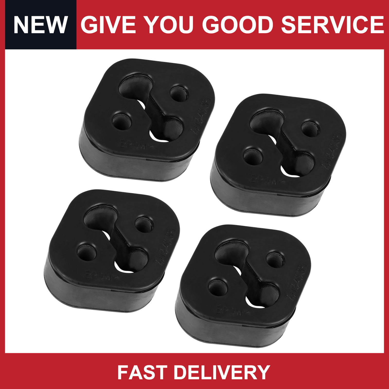 Universal Car 2 Holes 9mm Black Rubber Muffler Exhaust Hangers Bushing ...