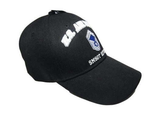 Black US Air Force SMSGT Senior Master Sergeant Retired Veteran Hat ...
