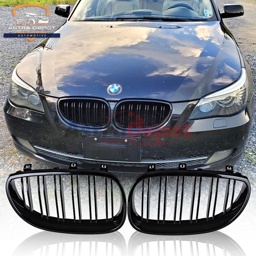Gloss Black Dual Slat Front Kidney Grill for 2003-2010 BMW E60 E61 M5 ...