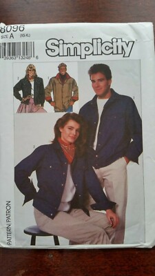1992 Simplicity 8096 size XS to XL jacket Women Men Boys Girls uncut | eBay