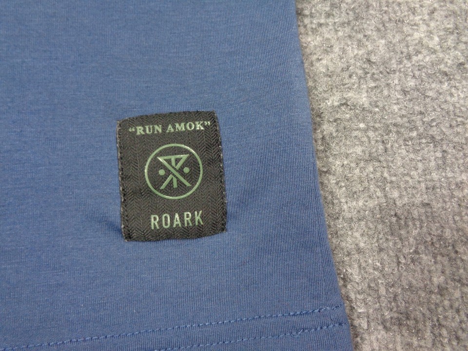 Roark Run Amok Shirt Mens S Blue Cool Running Dri Release Short Sleeve ...