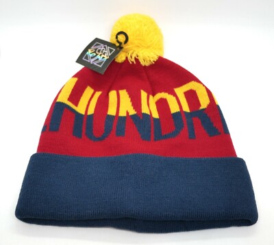 HUNDREDS TONE (RED/BLUE) (ONE SIZE) POM BEANIE *BRAND NEW w/TAG!! | eBay