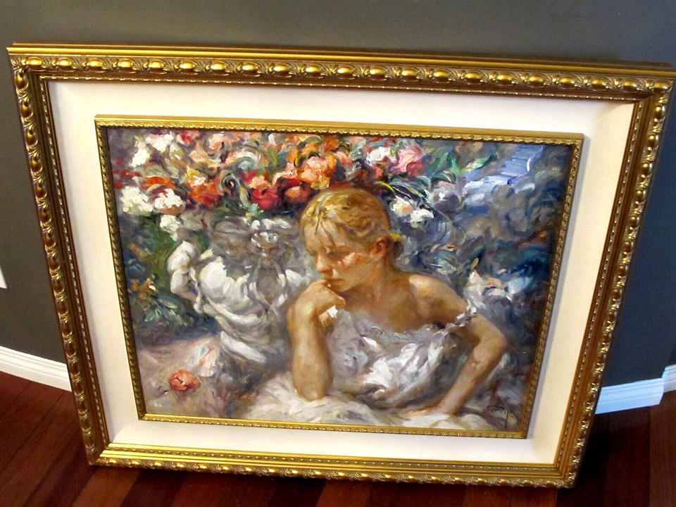 Jose ROYO Original OIL PAINTING on CANVAS Lady Portrait Signed Large | eBay