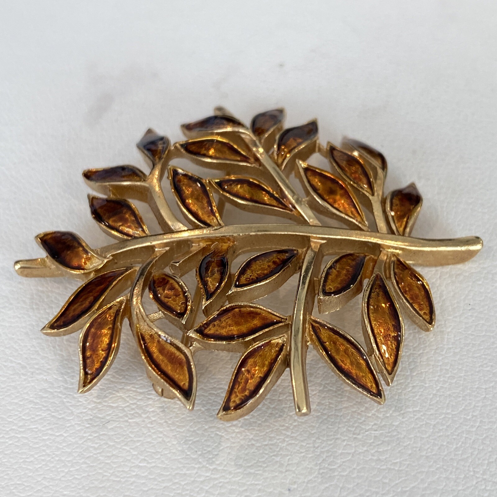 Alfred Philippe TRIFARI Enamel Leaves Pin Autumn Tree… - Gem