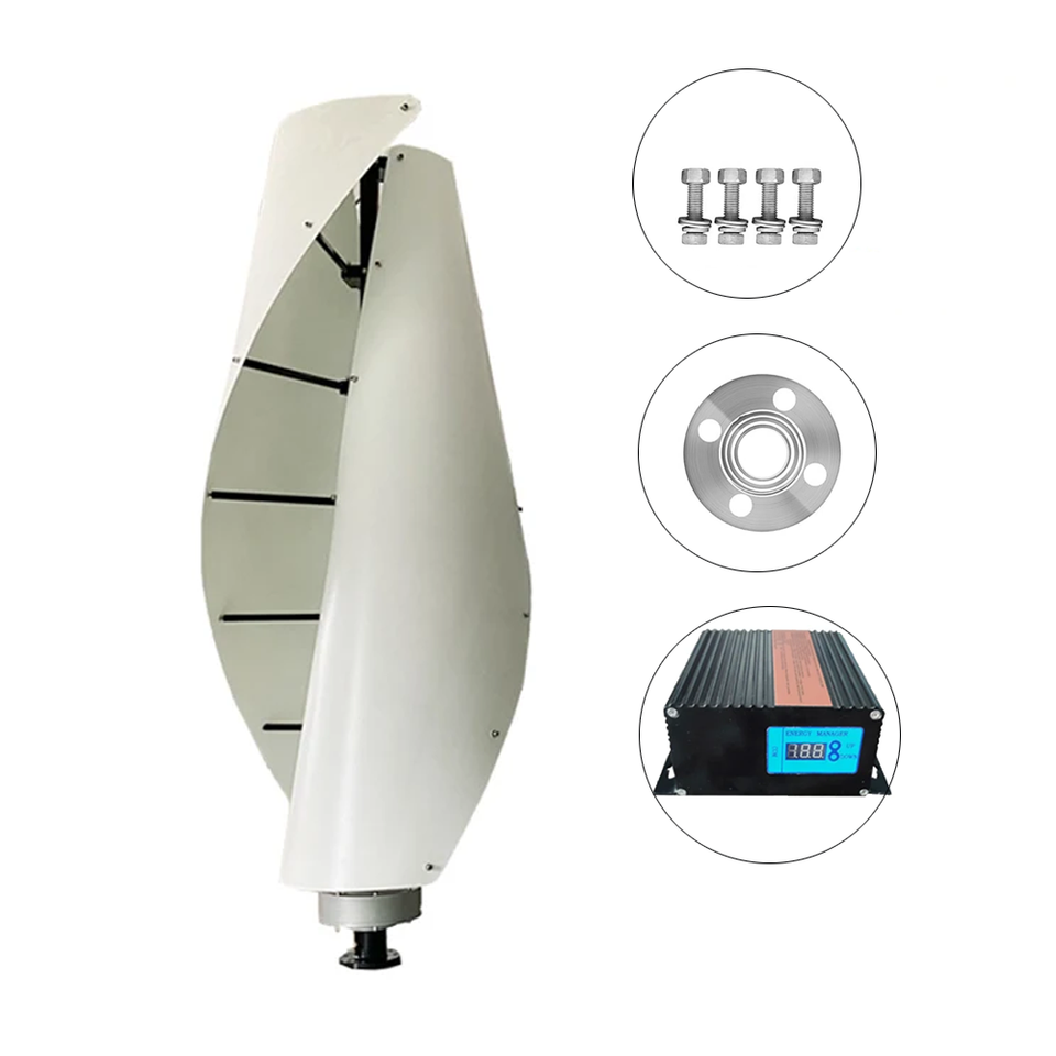 3KW Vertical Wind Turbine Generator 48V 96V 120V Low Noise Windmill ...