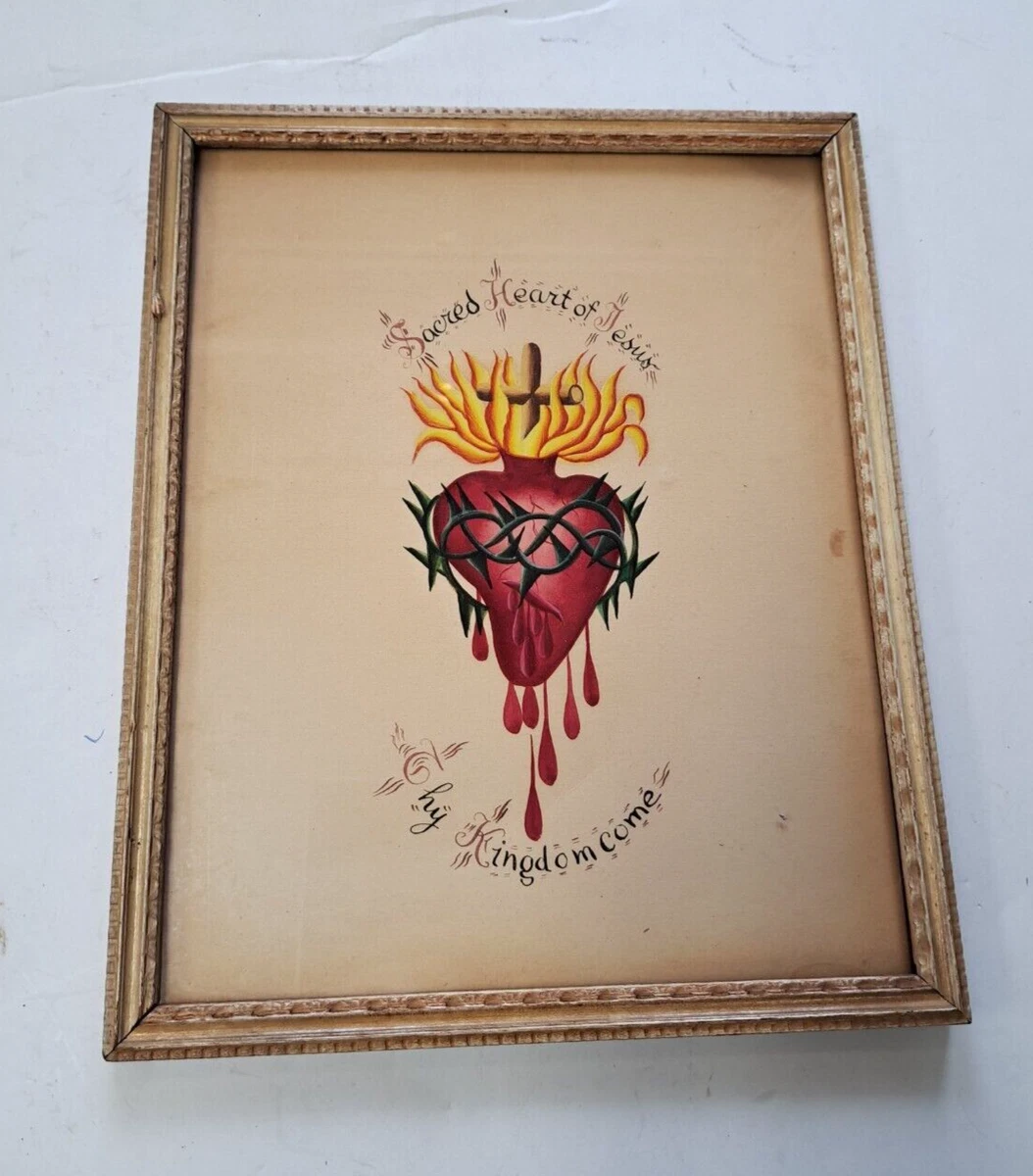 Simple Sacred Heart Of Jesus Tattoo