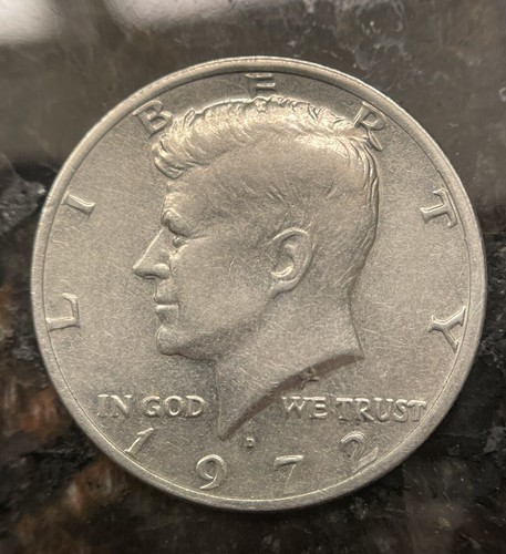 Ungraded 1972 D Half Dollar Coin With FG Initials And Doubled/Binded ...
