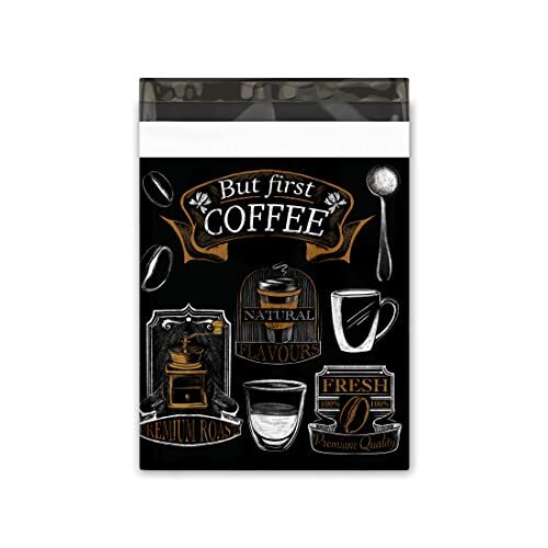 10x13 100 Coffee Bean Coffee Shop Designer Poly Mailers Shipping ...