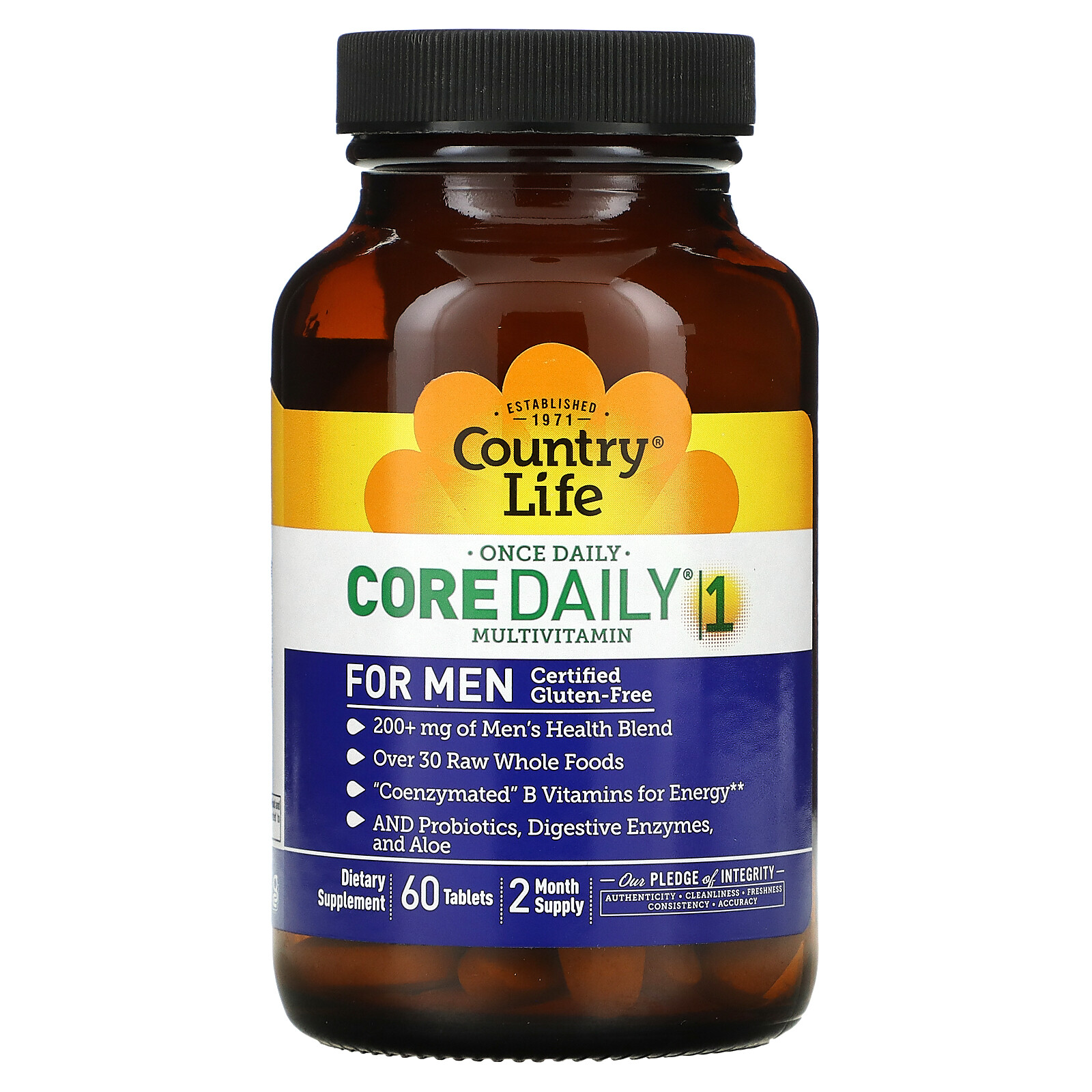 Country Life Core Daily-1 Multivitamins Men 60 Tablets Gluten-Free, GMP ...