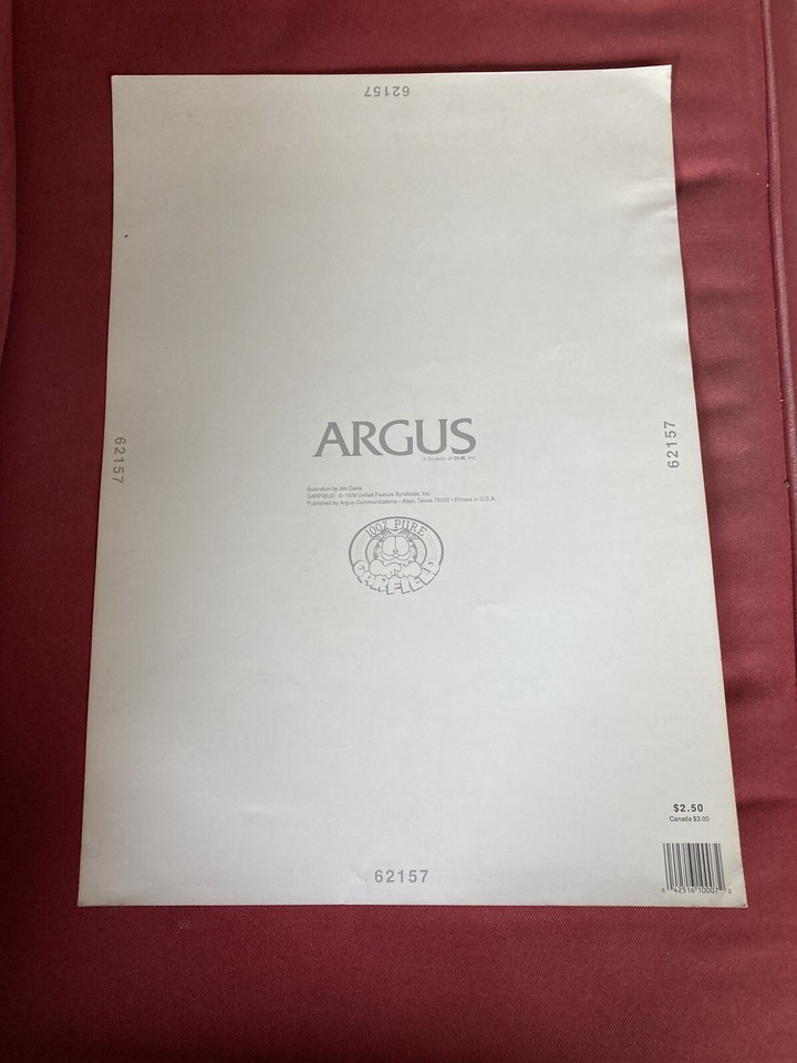 VTG Argus GARFIELD Wall Poster Heavy Paper 19x13.5” What My parents ...