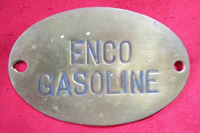ENCO GASOLINE - Vintage Brass Pump Plate | eBay