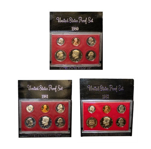 Proof Set Run (Clad) 1980 - 1982 - 18 US Coins - OGP | eBay