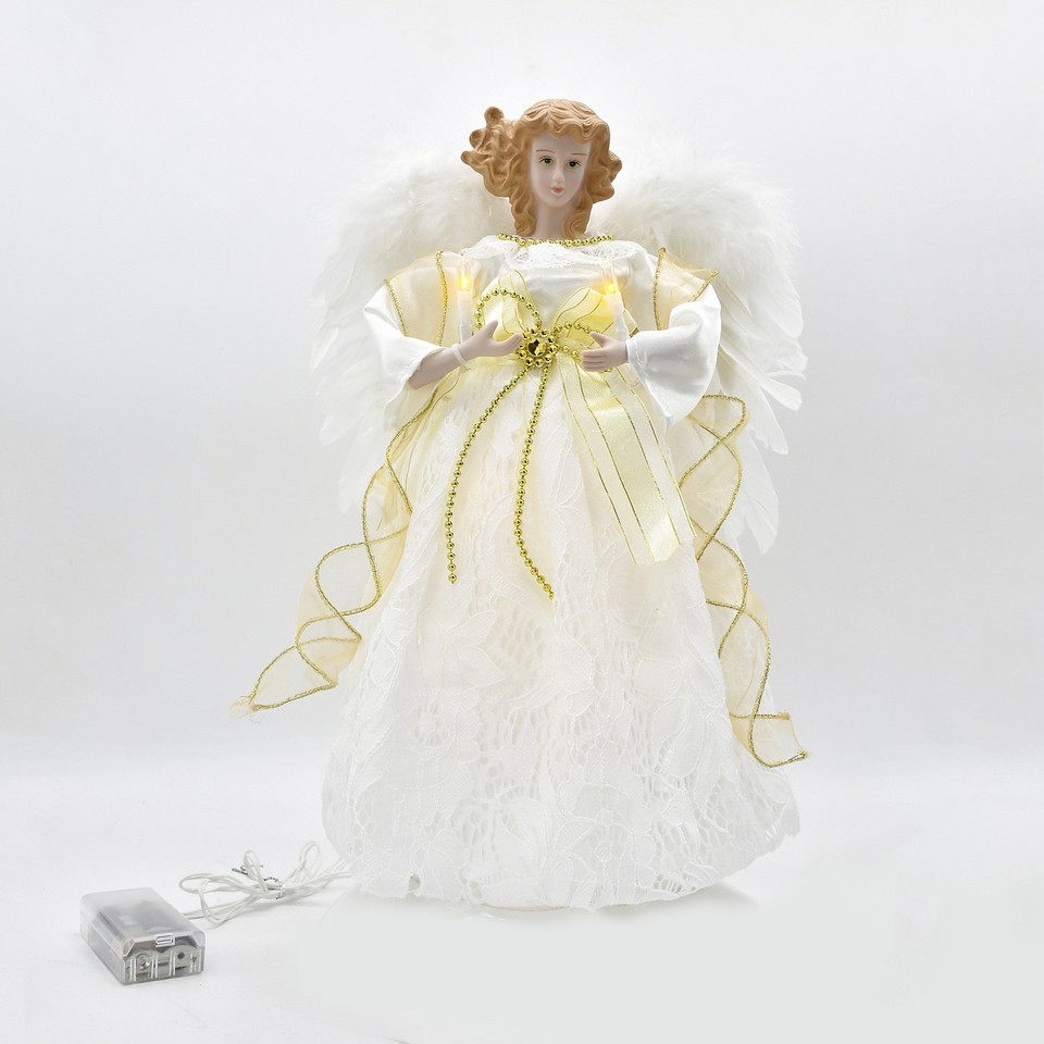 Christmas Height Light Up Angel Fairy Wings Tree Topper - LED Tree ...