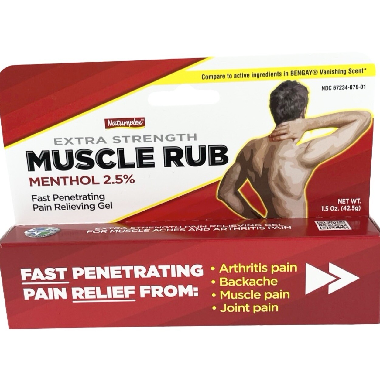 Muscle Rub Extra Strength Pain Relieving Gel Menthol 2.5% 1.5 oz Tube ...