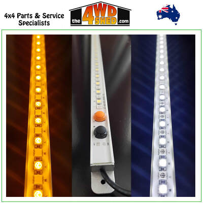 Rigid Waterproof DIMMABLE 4WD 12V LED Strip Light White & Amber 295mm ...