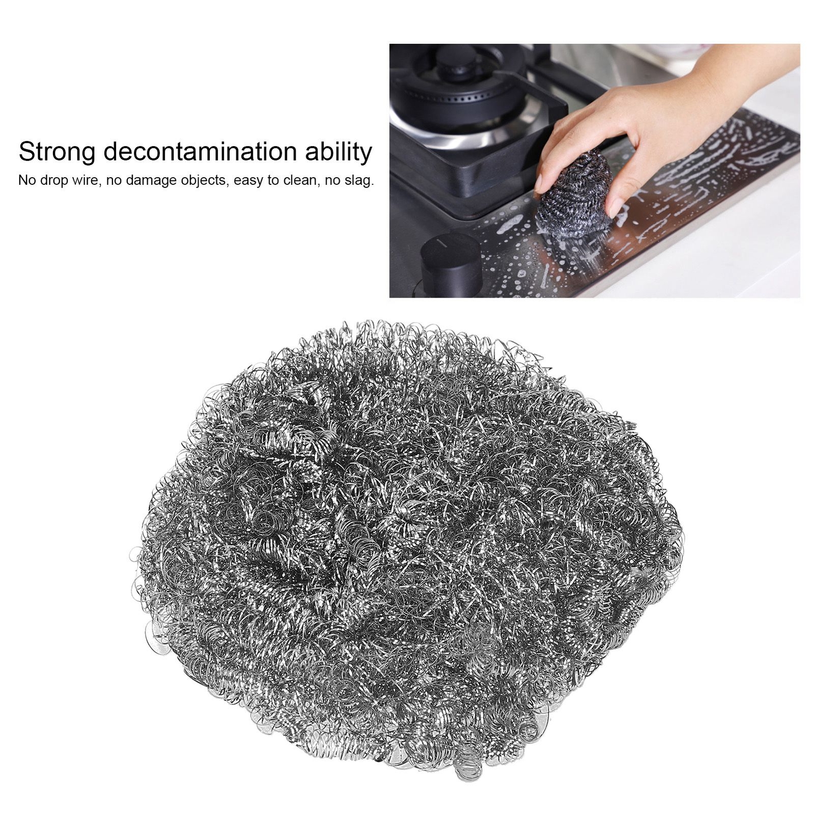 2B 30PCS Stainless Steel Scrubbers Cleaning Ball Scouring Pads Ball For ...