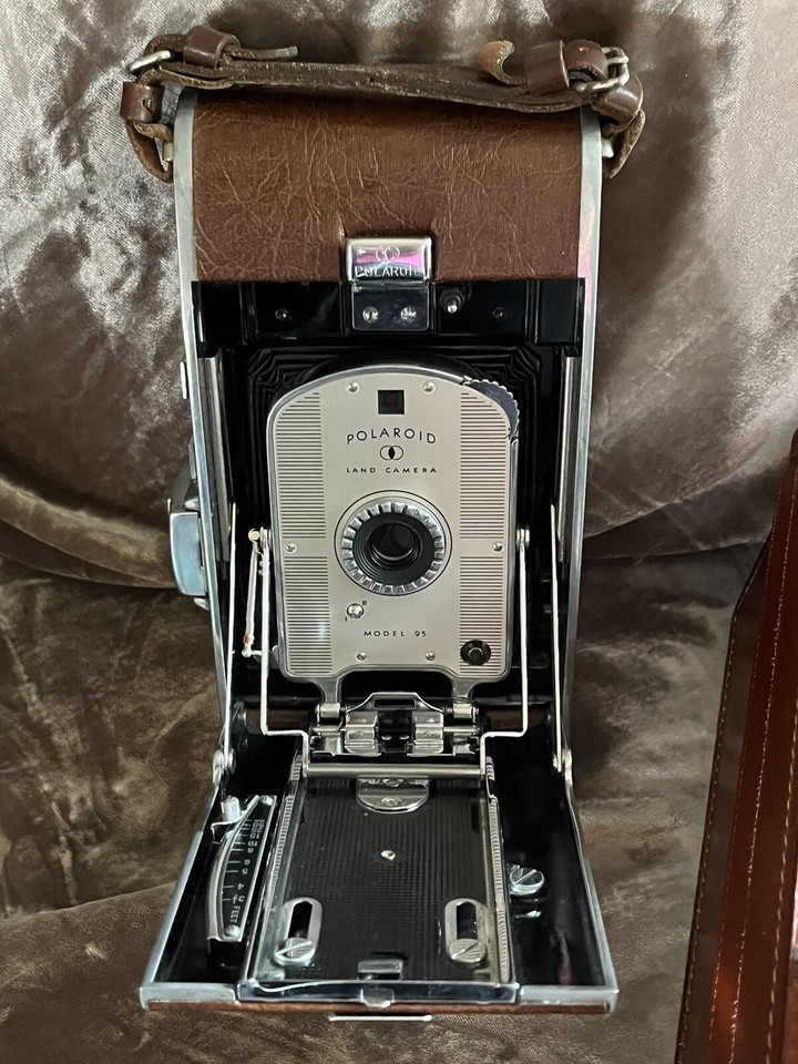 Vintage Polaroid Land Camera Model 95A Folding Camera Case Lenses ...