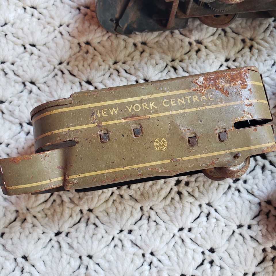 Vtg Marx Mercury Streamliner New York Central Locomotive Toy Grey Green ...