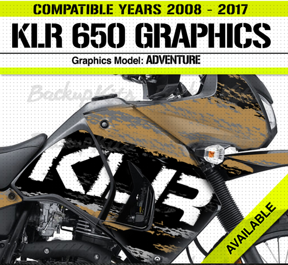 2008-2018 Kawasaki KLR 650 Decals Graphics Sticker Adventure Grey ...
