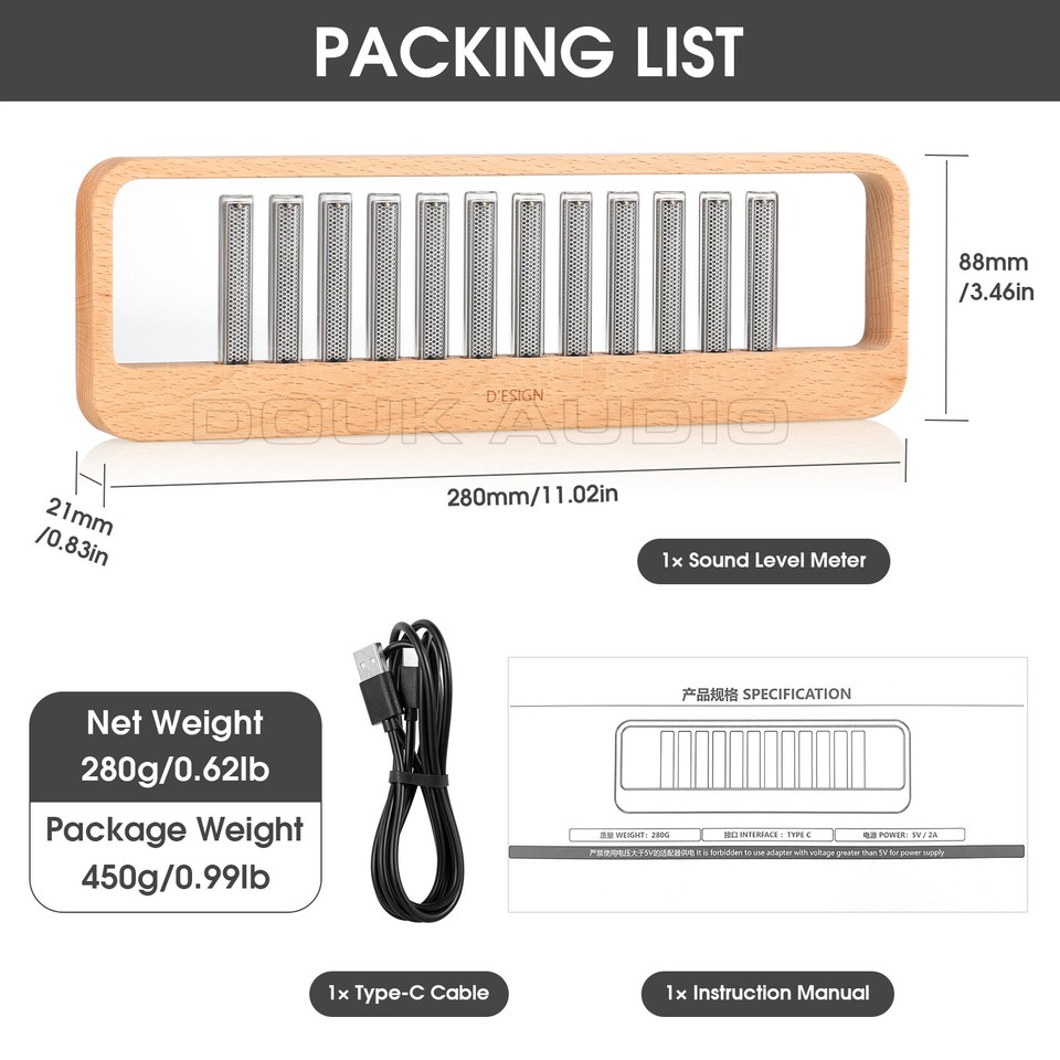 RGB LED Audio Spectrum Visualizer MIC Sound Level Indicator Home Decor ...