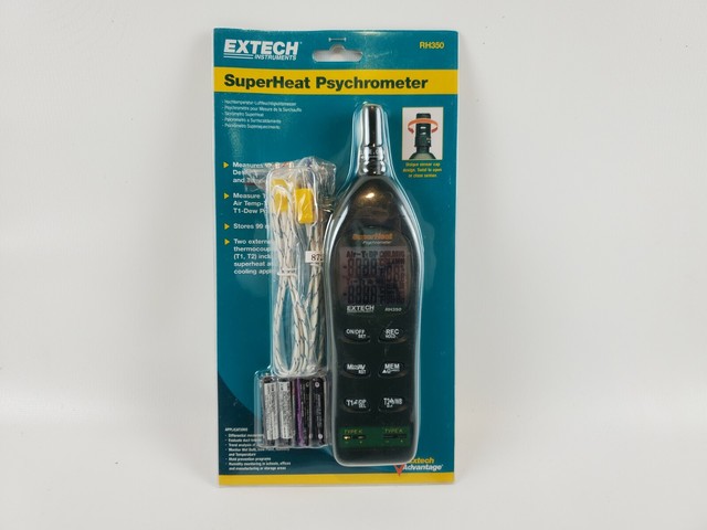 Extech RH350 Psychrometer With 2 Type K Remote Temperature Probes for ...
