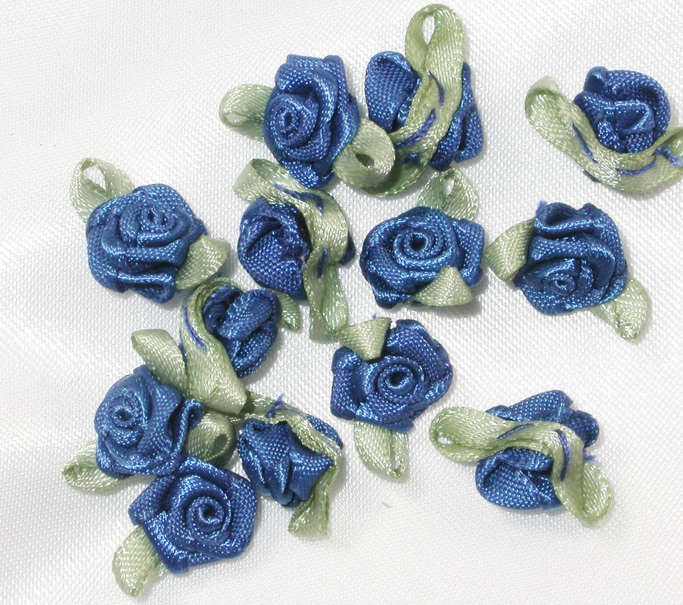 ROSE Mini Ribbon Roses Polyester Satin Ribbon 25 Pack lots of colors US ...