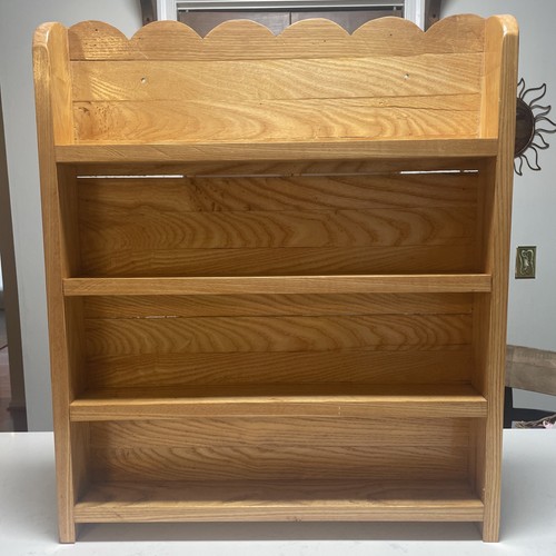 VTG Large Wooden Wall Hanging Trinket Shelf With Scalloped Top And 4 ...