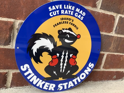 Idaho Stinker Stations Gasoline Oil Gas Vintage Style Heavy Steel Metal ...
