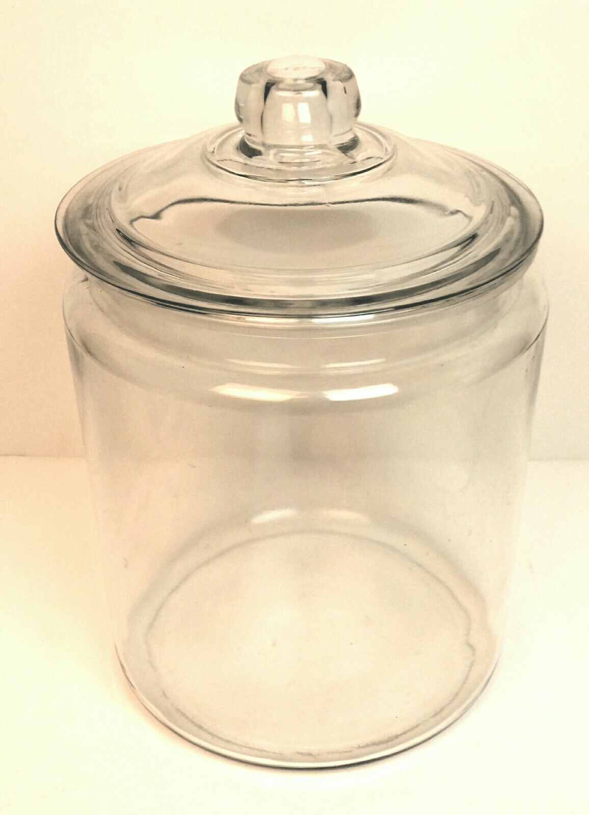 Vintage Glass display jar with lid appx 3 gals 13" to top of lid 8 3/4 ...