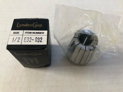 LYNDEX Collet E32-032, Round Face, 1/2 in Max. Body Dia., 40.00mm ...