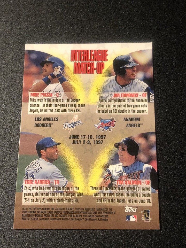 1998 Topps Refractors Mike Piazza Eric Karros Tim Salmon Jim Edmonds # ...